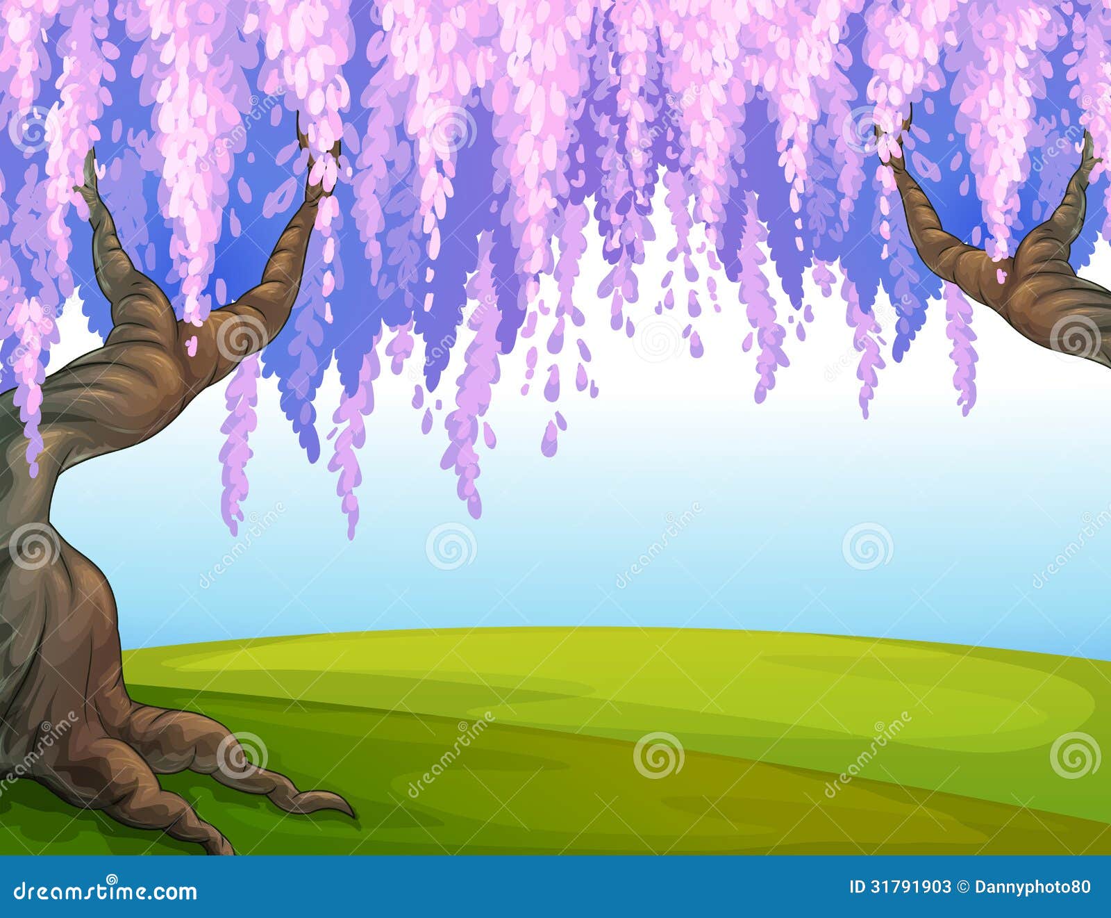 Big trees in the park stock vector. Illustration of branches - 31791903