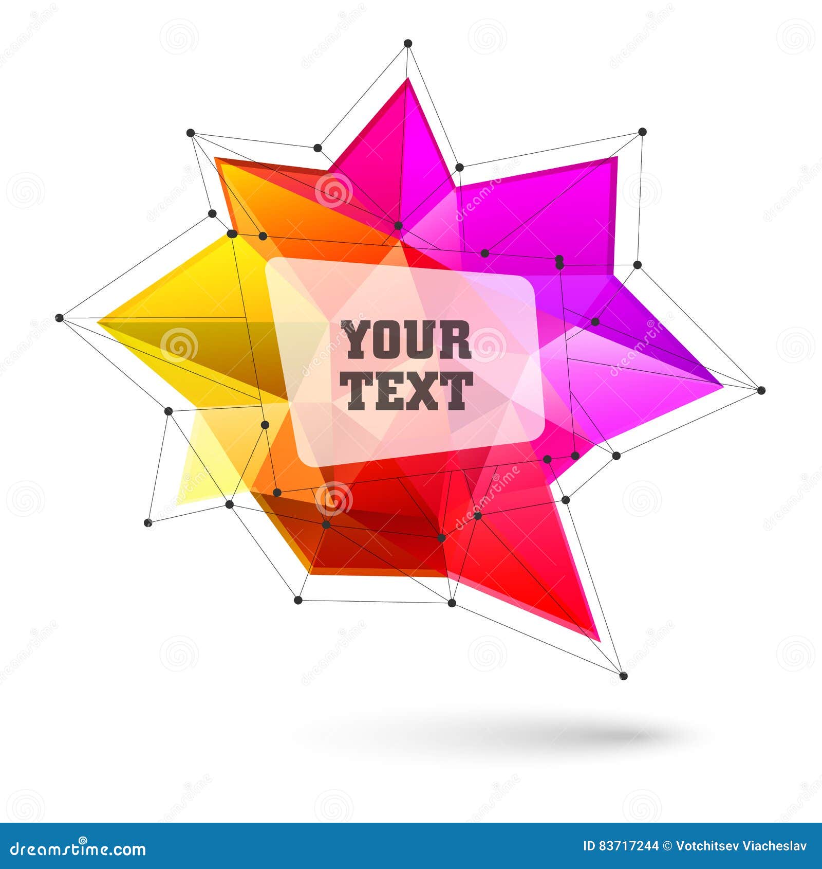 Big Triangular Trendy Bubble. Polygonal Vector Illustration Stock ...