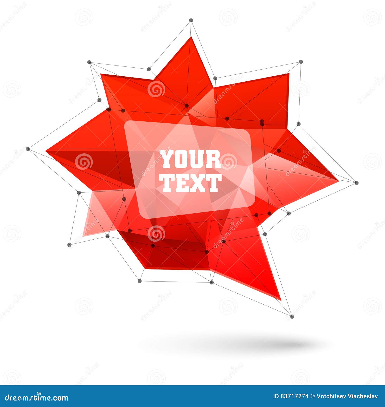 Big Triangular Trendy Bubble. Polygonal Vector Illustration Stock ...