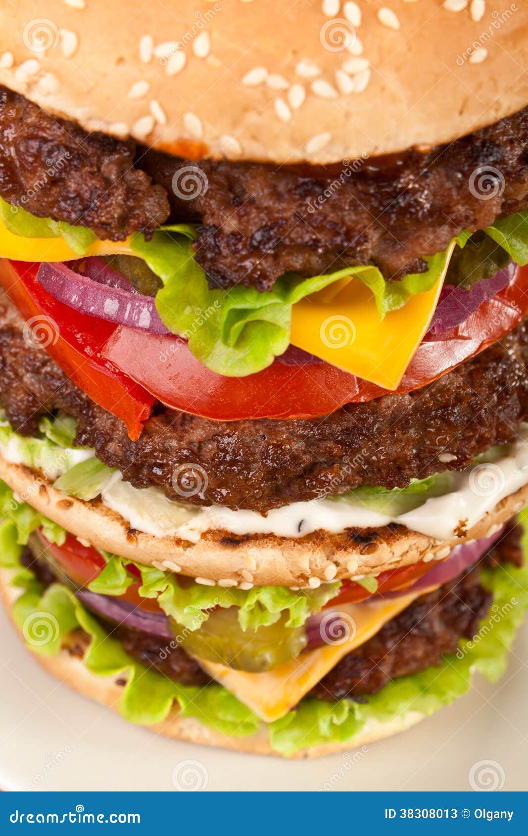 Big Triple Cheeseburger stock image. Image of fresh, buns - 38308013