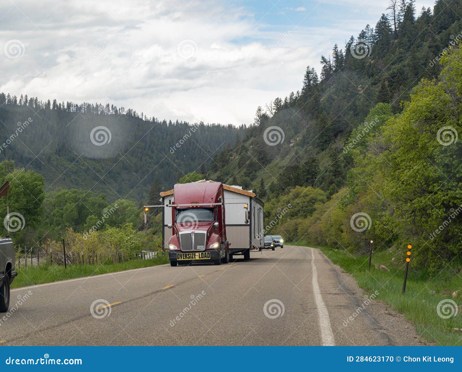 Big Truck is Loading with a Tiny Home on the Road Editorial Image ...