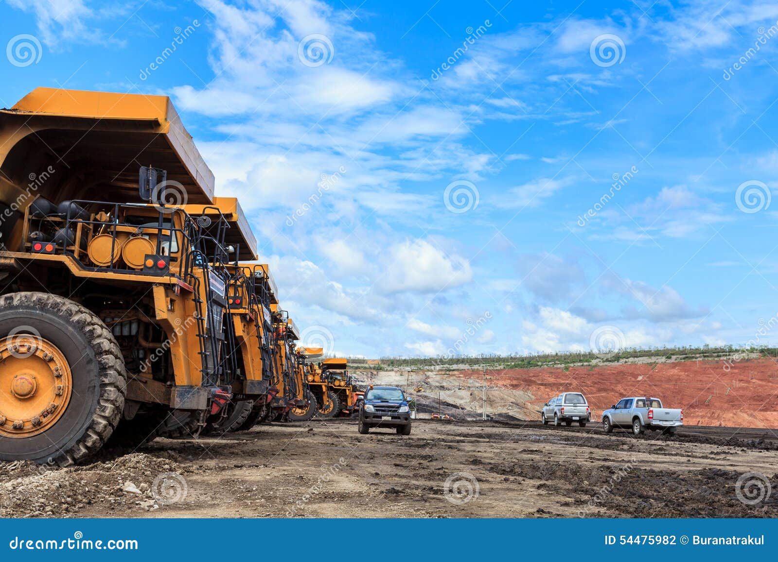 Big Truck in Open Pit and Blue Sky Stock Photo - Image of lorry, clear ...
