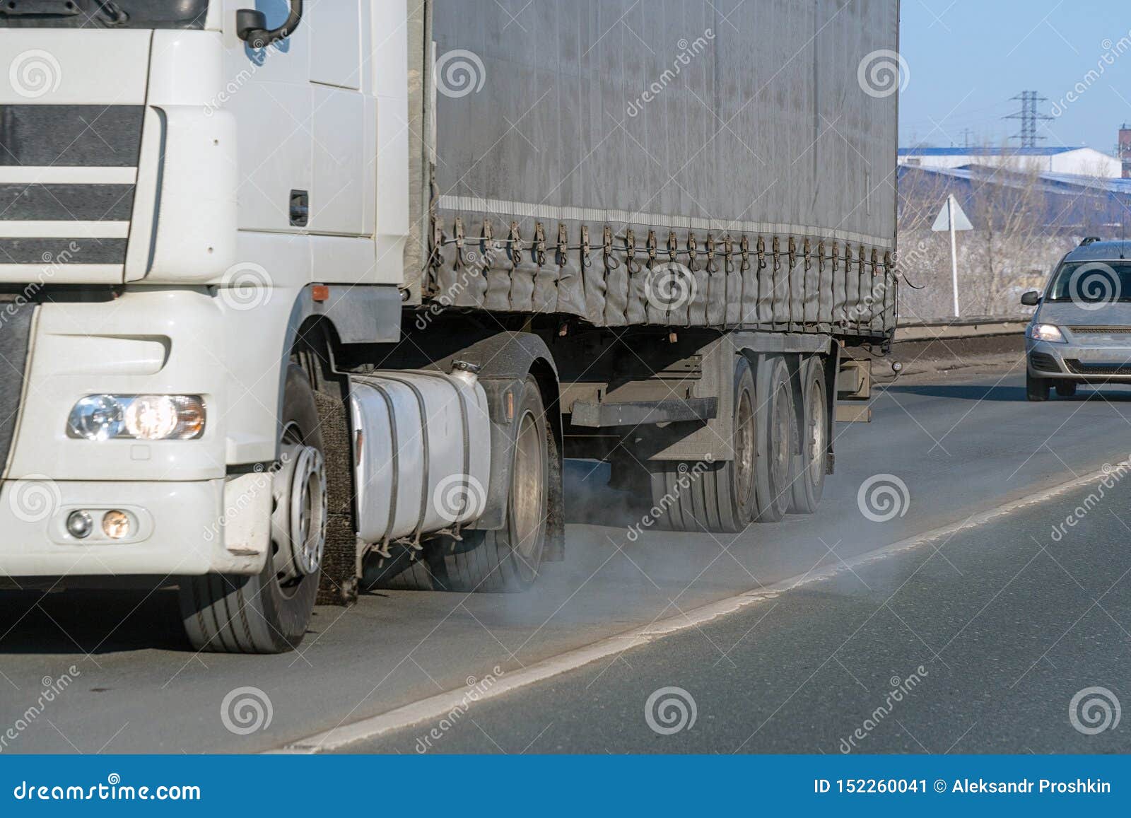 Big Truck Rides on the Road Stock Image - Image of motorway, transport ...