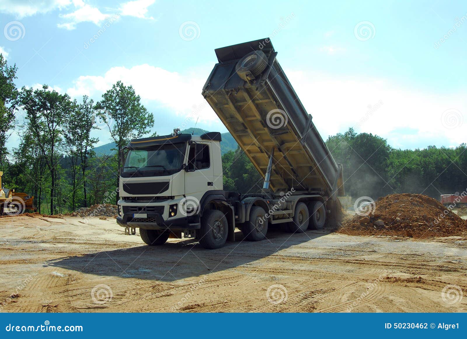 Big truck tipper at work stock photo. Image of labor - 50230462