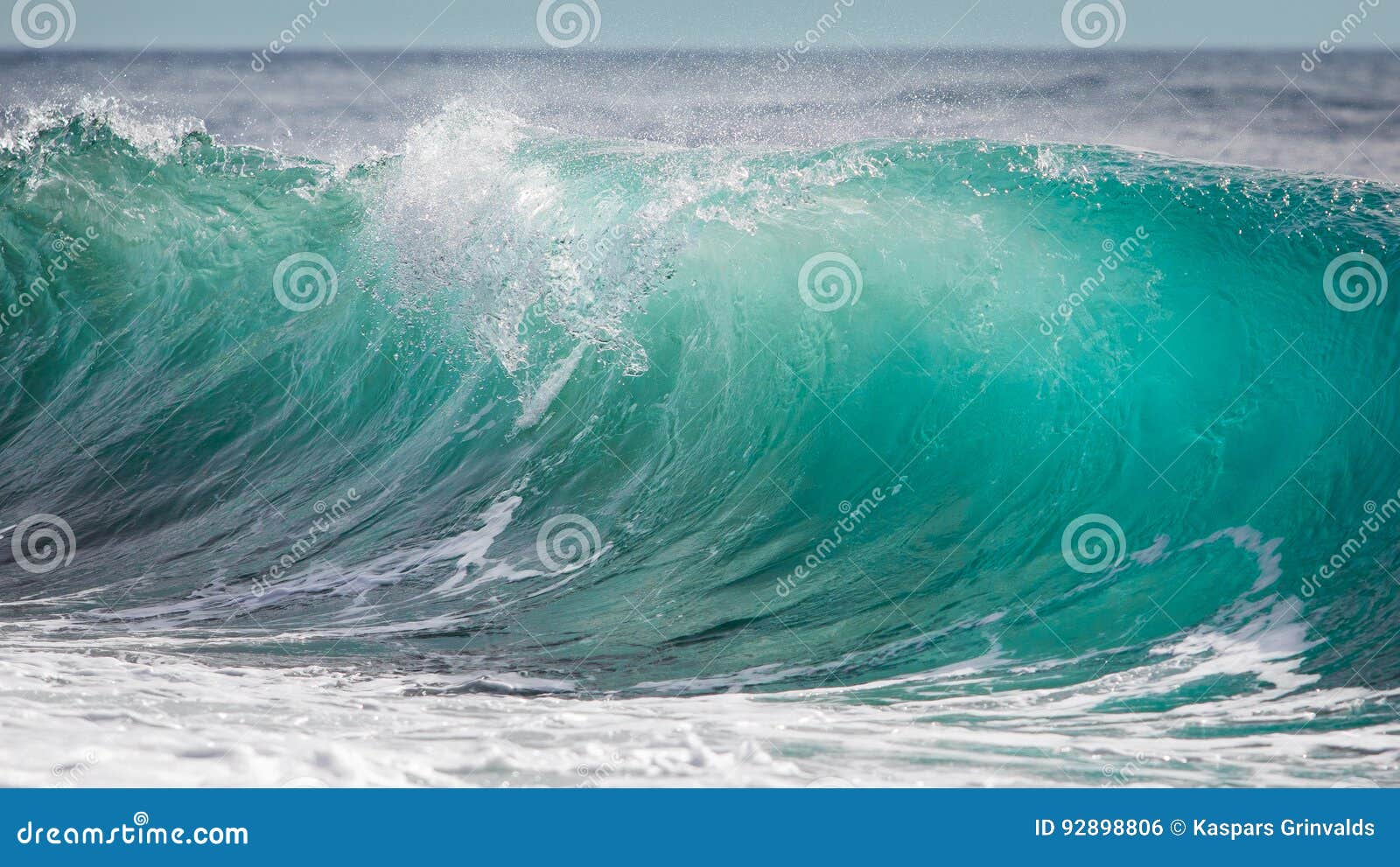 Big turquoise blue wave stock photo. Image of bright - 92898806