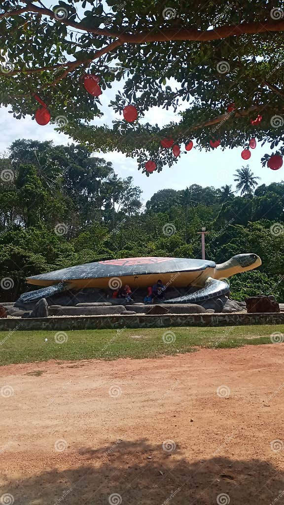 Biggest Turtle Statue on Bintan Island Stock Photo - Image of green ...