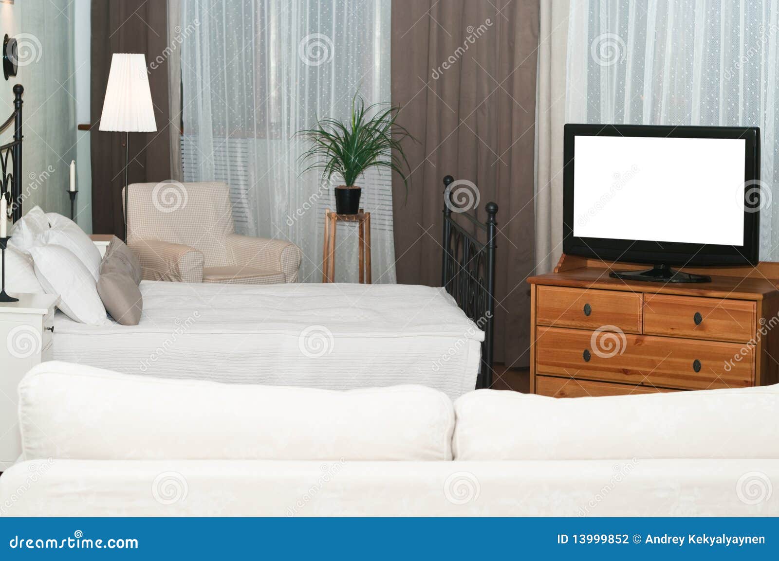 The big TV set in a room stock photo. Image of house - 13999852