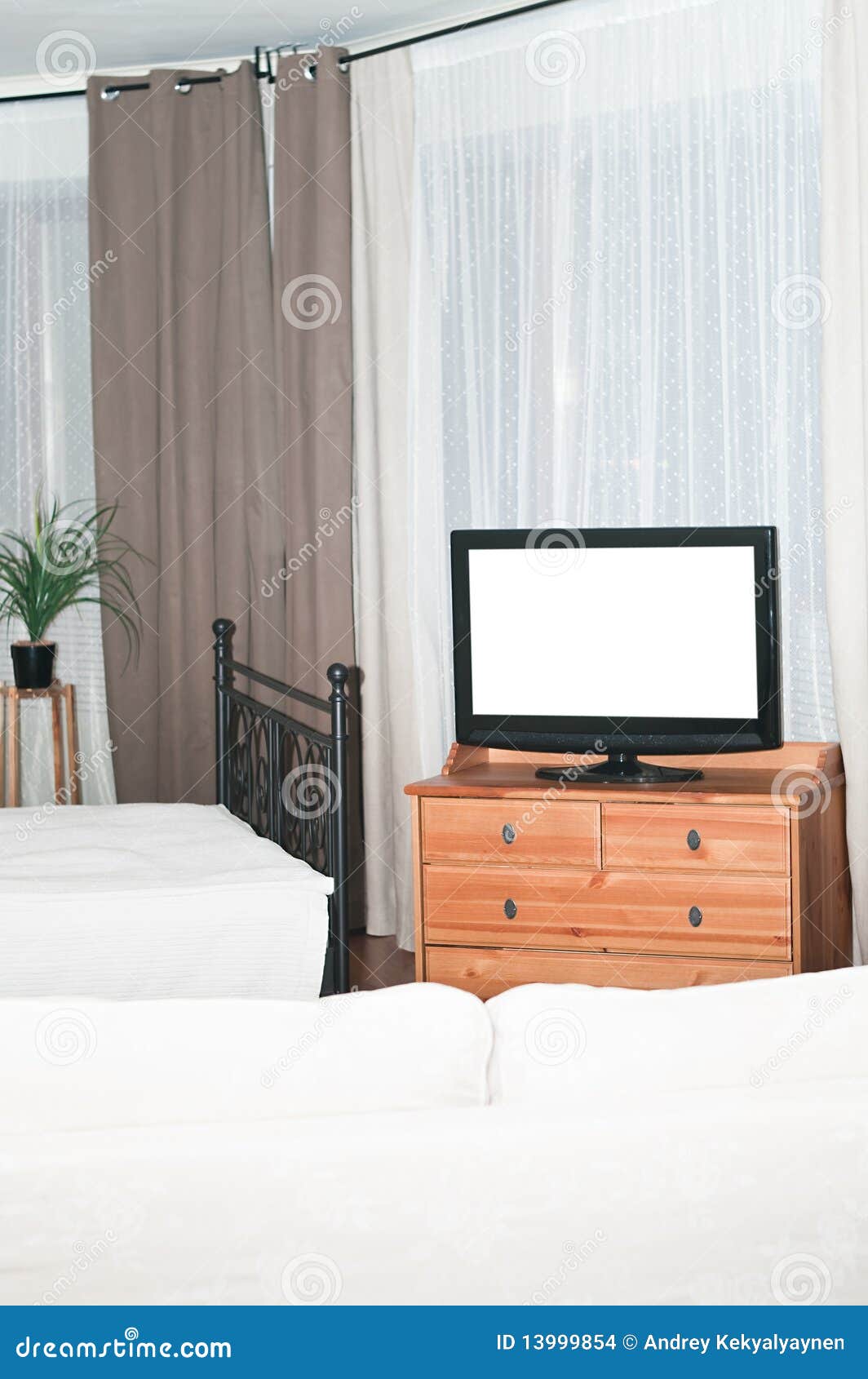 The big TV set in a room stock photo. Image of black - 13999854