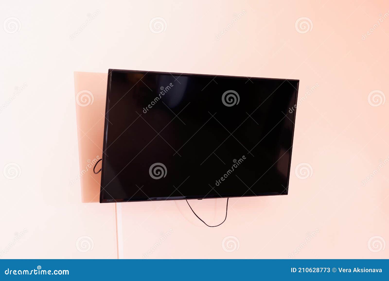 Big TV on the Wall Close Up Stock Image - Image of electronic, luxury ...