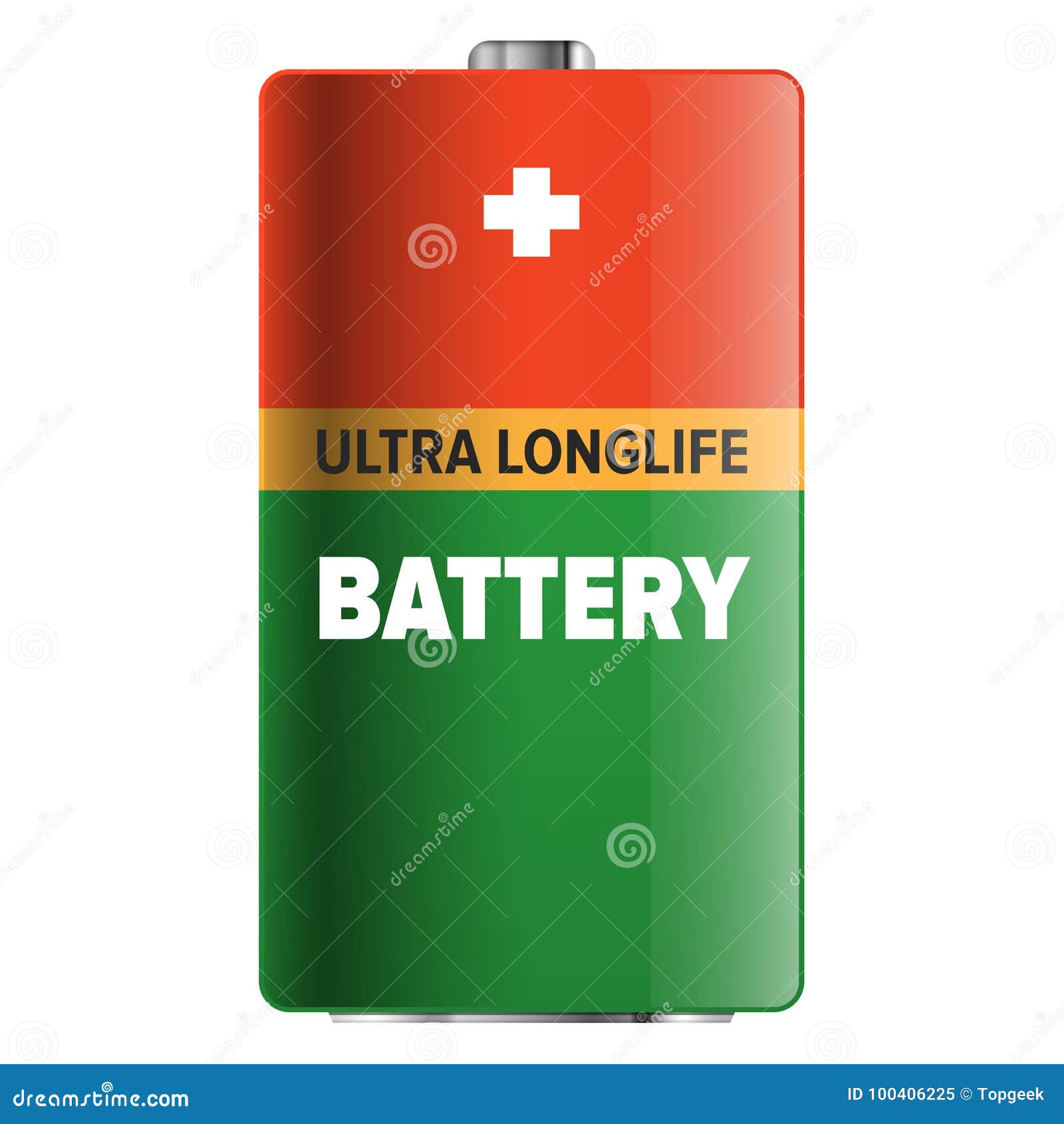Big Ultra Longlife Battery Isolated Illustration Stock Vector ...