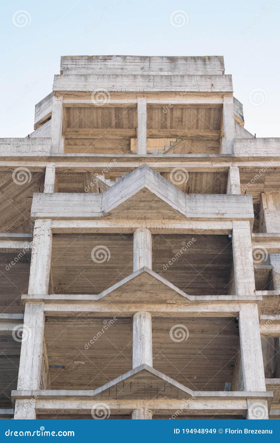 A Big Unfinished All Concrete Building Structure Stock Image - Image of ...