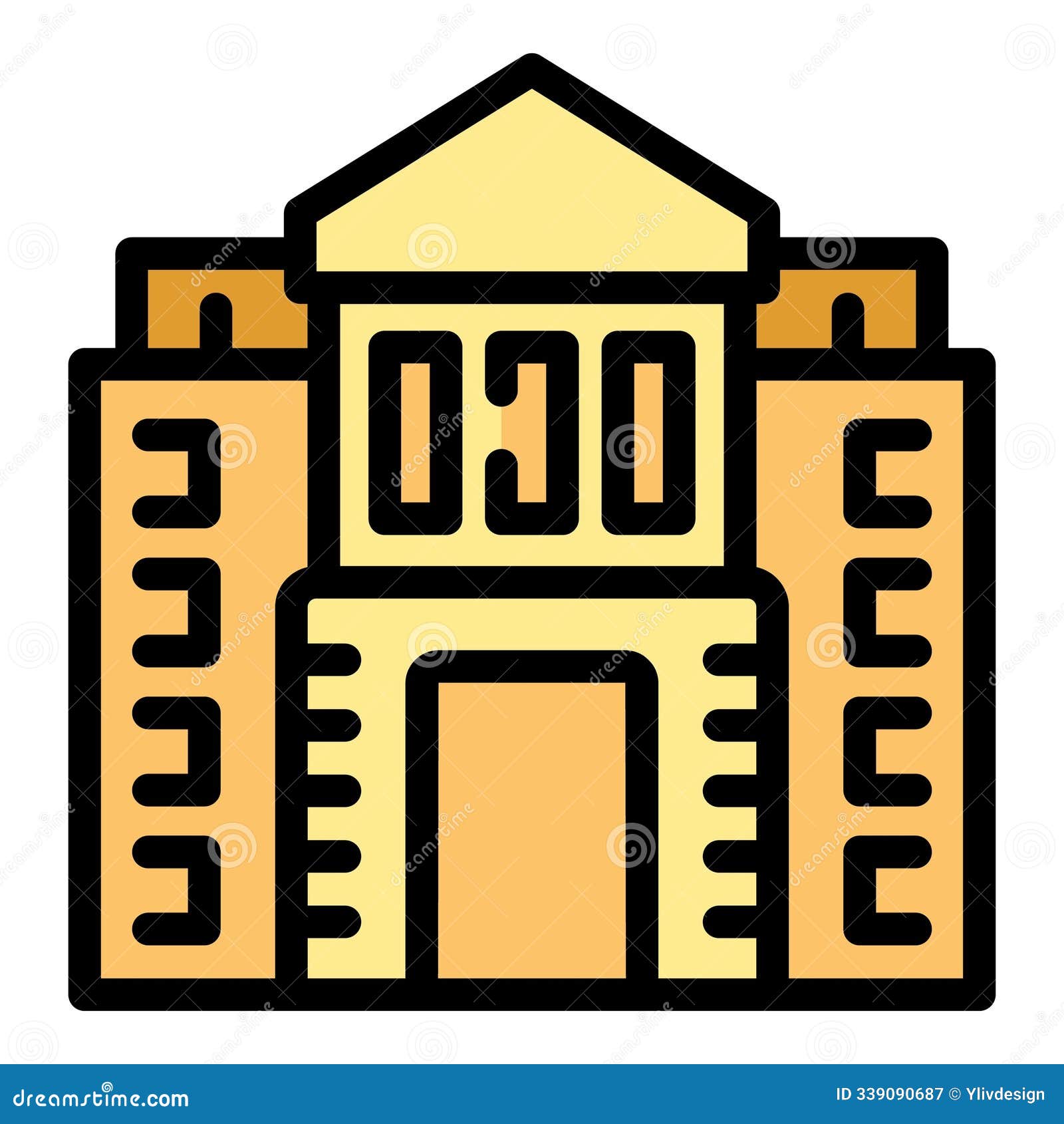 Big University Building Facade with Columns Icon Vector Outline Stock ...
