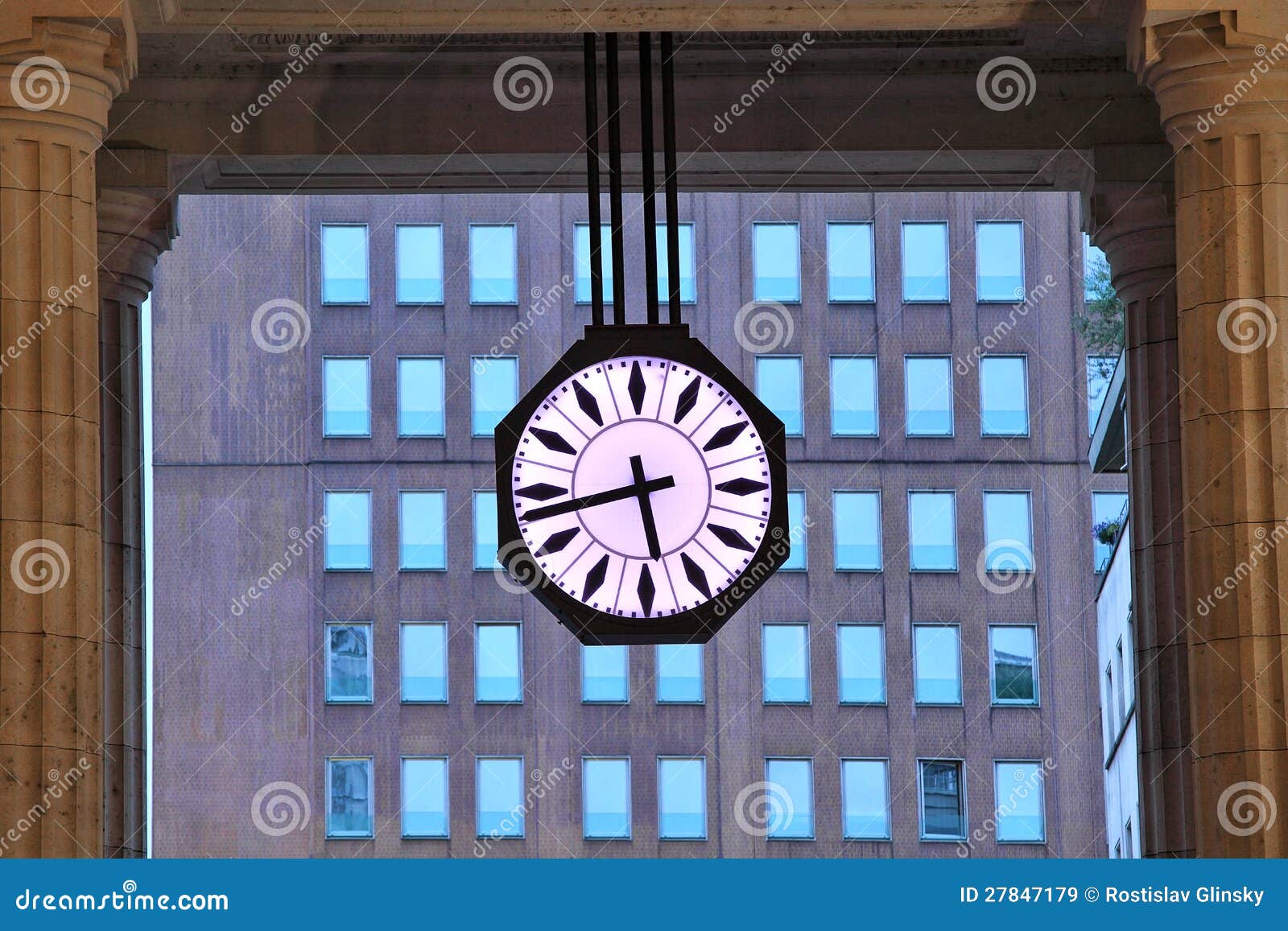 Big Urban Clock. Milan, Italy. Stock Image - Image of street, railway ...