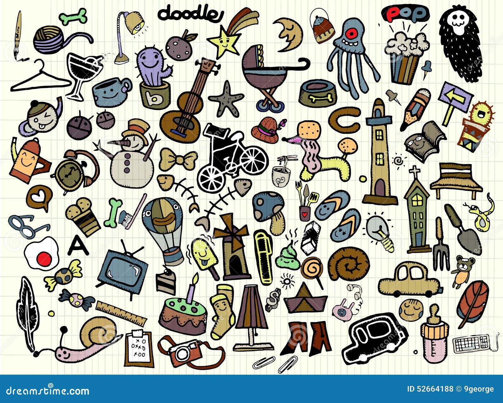 Big Vector Doodle Icons Universal Set Stock Vector - Illustration of ...