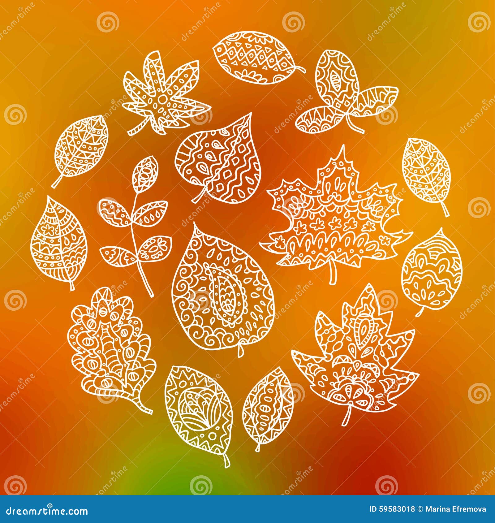Big vector leaf set stock vector. Illustration of dark - 59583018