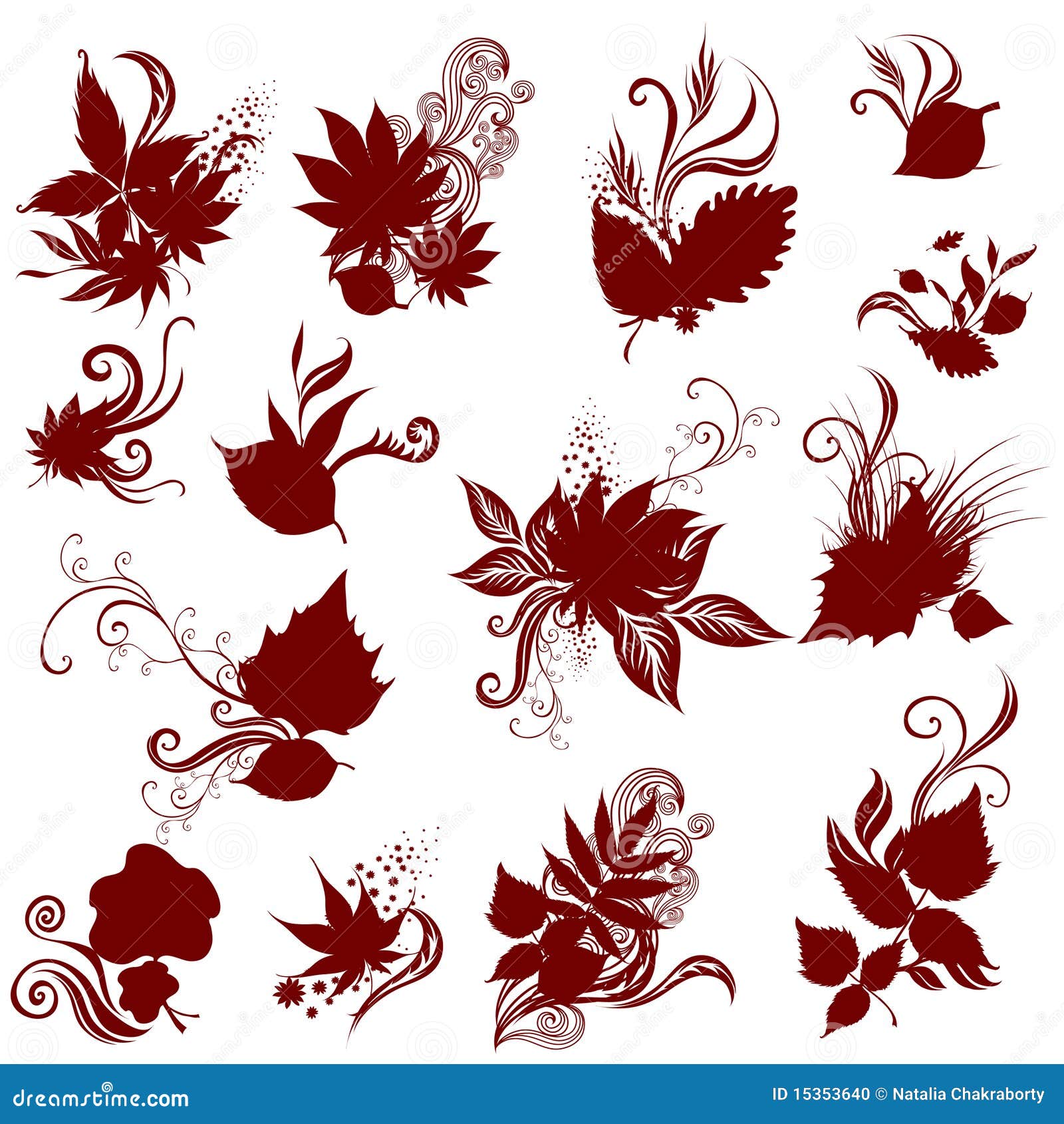 Big Vector Set of Autumn Leafs. Thanksgiving Stock Vector ...