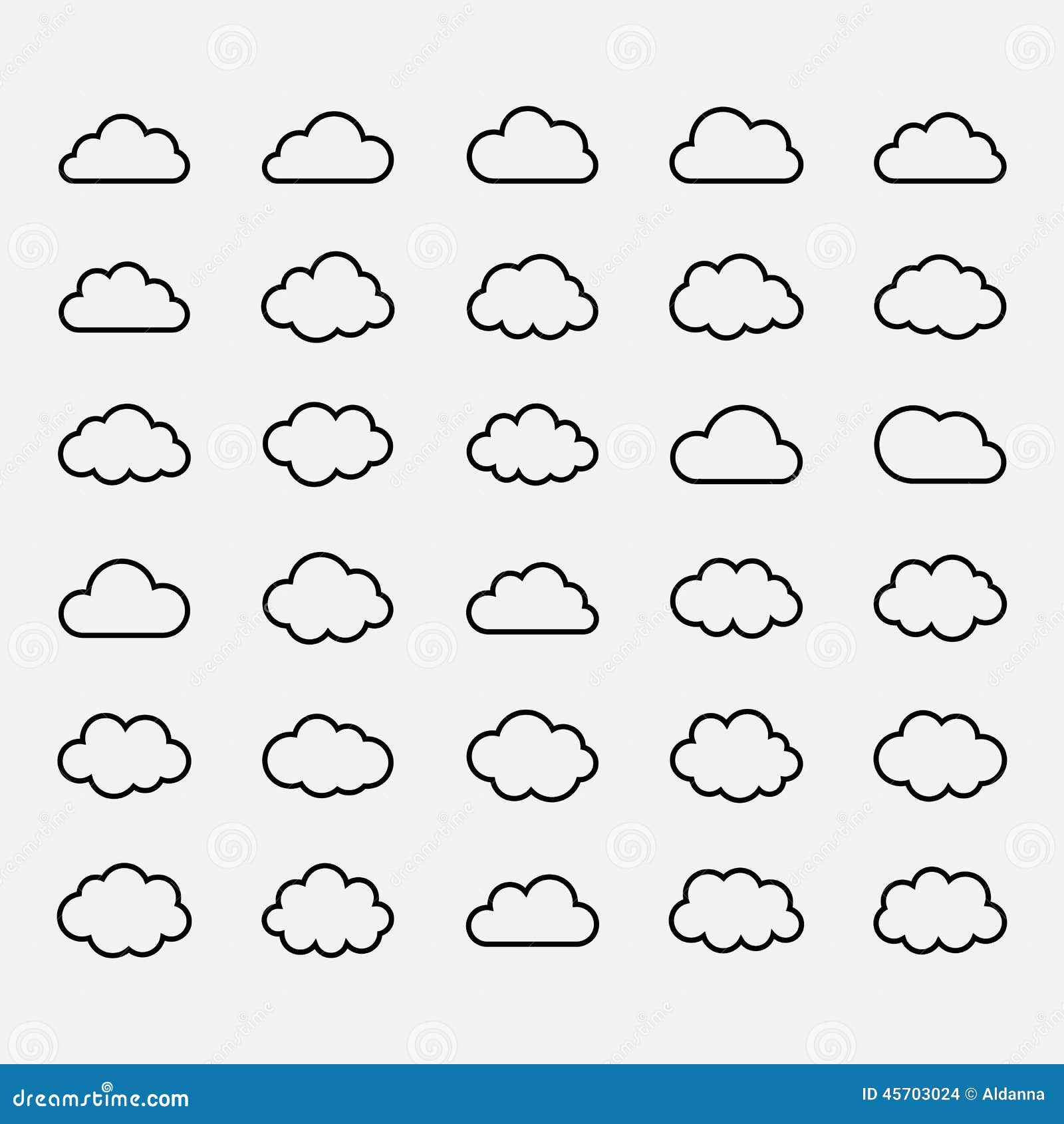 Set Cloud Shapes Stock Illustrations – 4,358 Set Cloud Shapes Stock ...