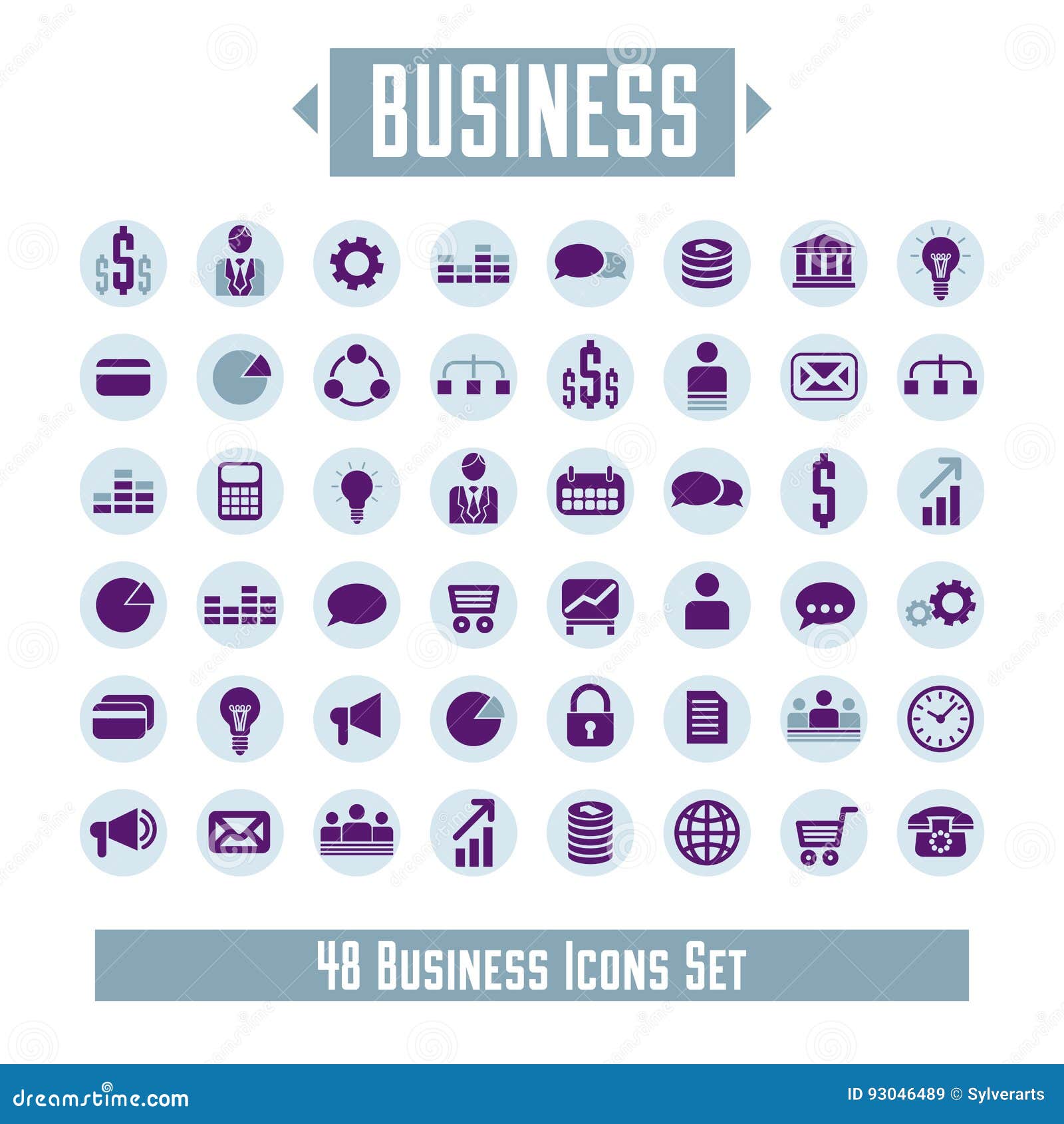 Big Vector Set of 48 Business Icons and Design Elements for Your Stock ...