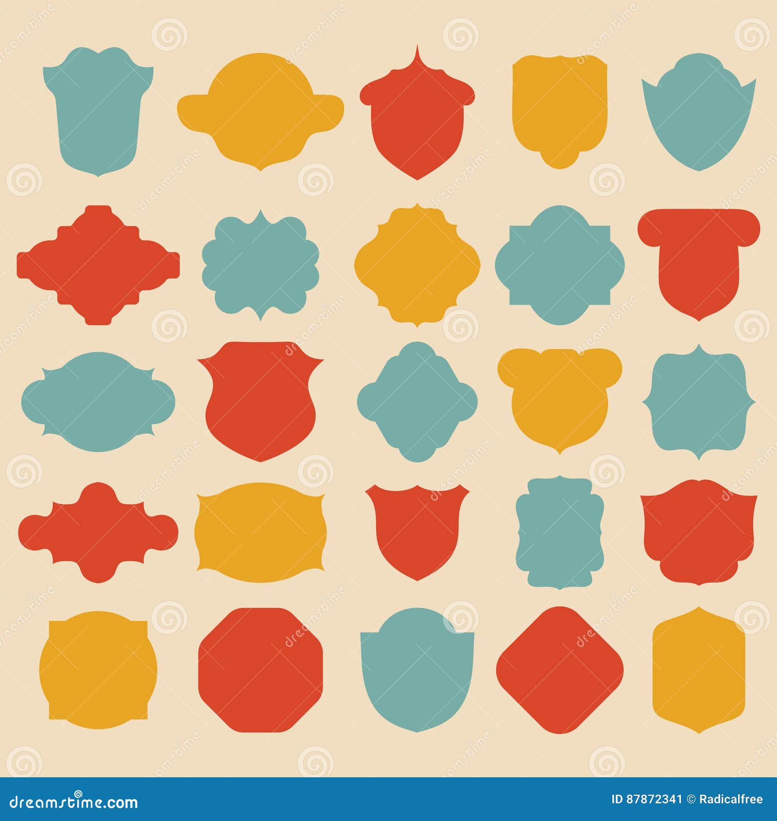 Big Vector Set of Different Color Labels. Stock Vector - Illustration ...