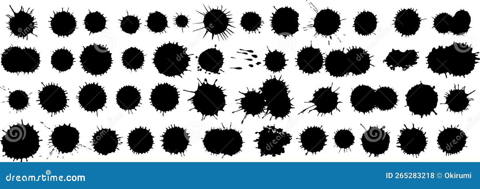 Big Vector Set Ink Blobs and Splashes Stock Vector - Illustration of ...