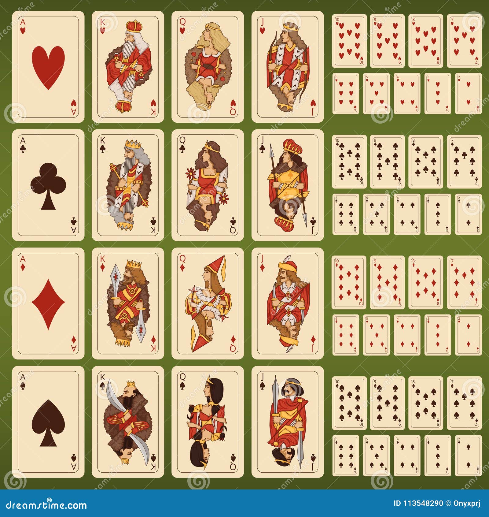 Big Vector Set of Playing Cards with Stylized Characters Stock Vector ...