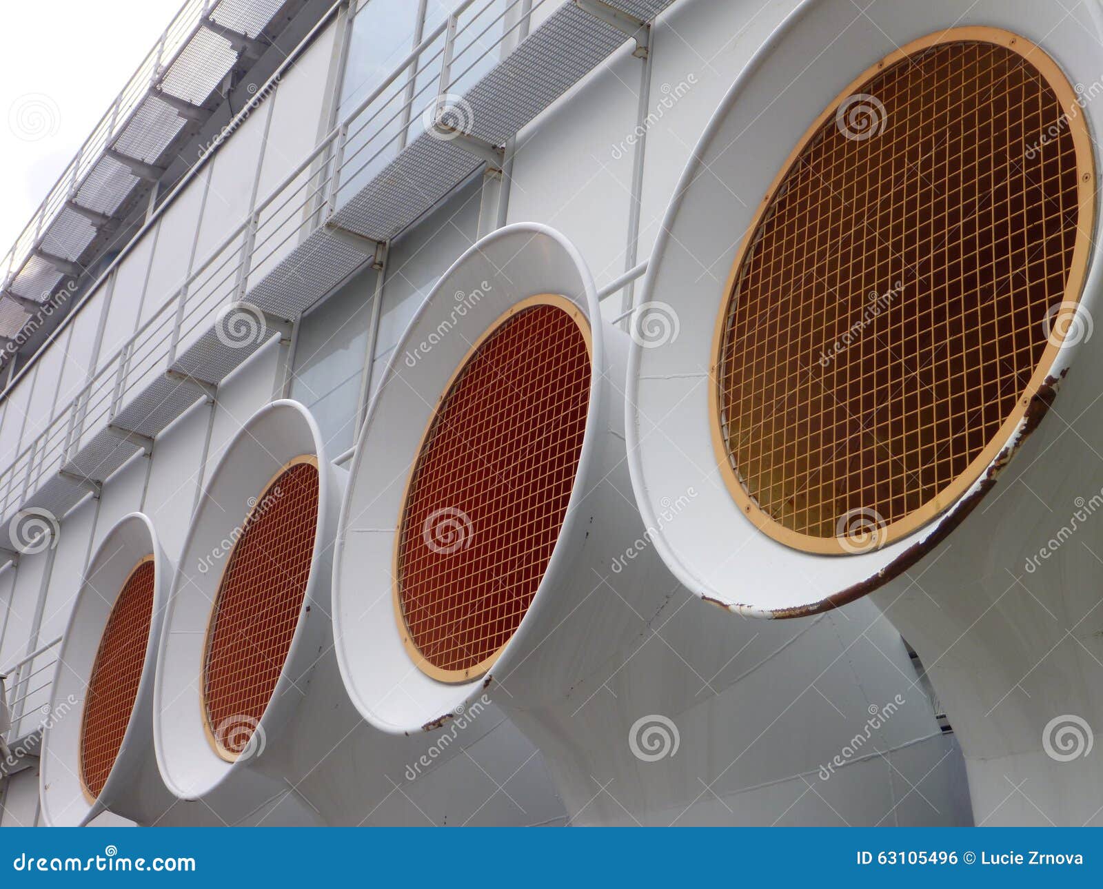 Big Ventilation Tubes of Aquario Genova Stock Photo - Image of cooling ...