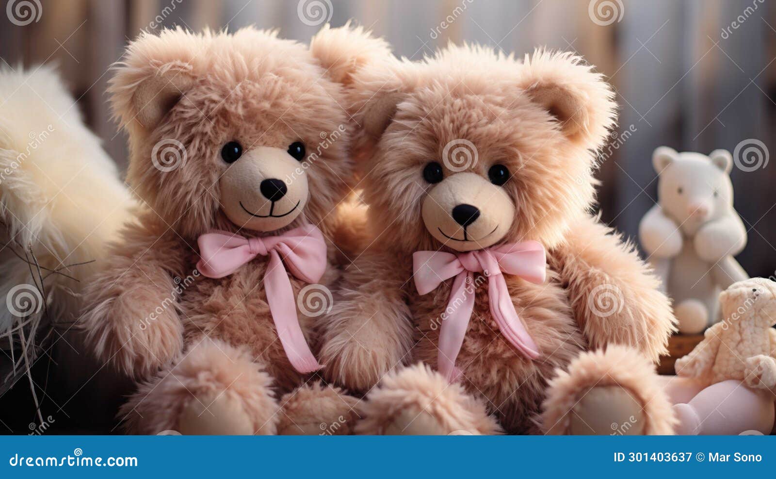 Big Very Soft Teddy Bears, Brown, White Background , Generate AI Stock ...