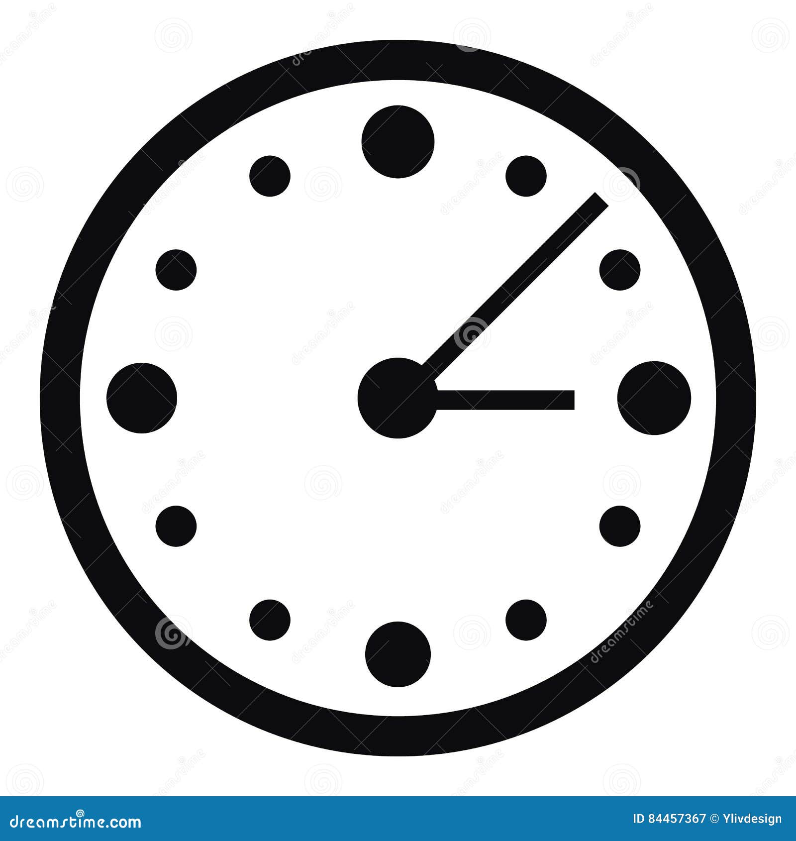 Big Wall Clock Icon, Simple Style Stock Vector - Illustration of round ...