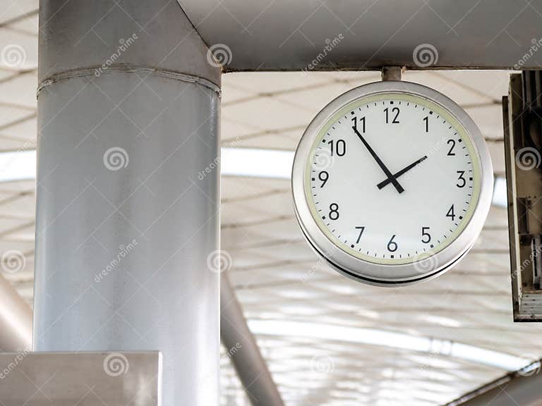 The Big Wall Clock in the Subway for Passenger Looking the Time at ...
