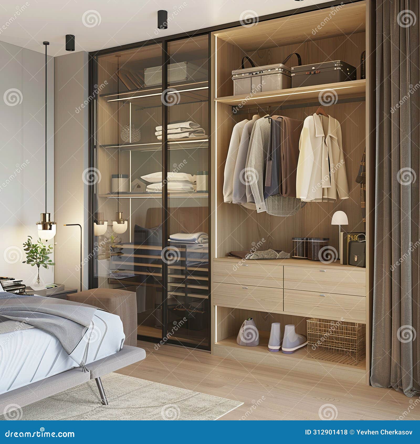 Modern Wardrobe Design for a Master Bedroom Cloakroom. Created with ...