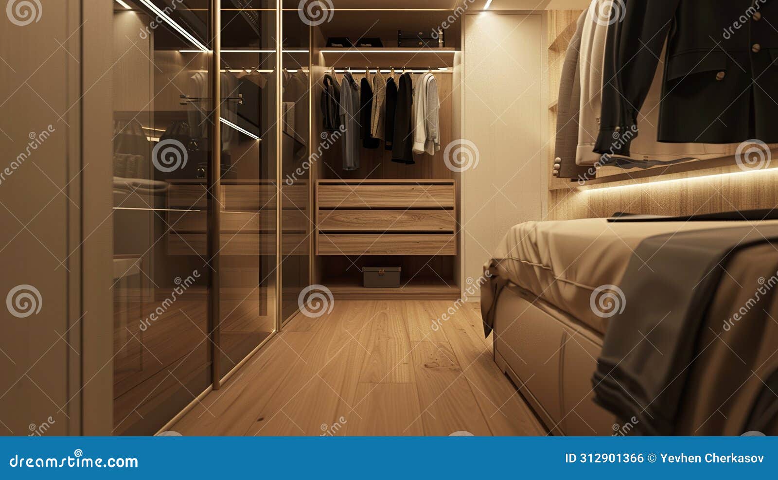 Modern Wardrobe Design for a Master Bedroom Cloakroom. Created with ...