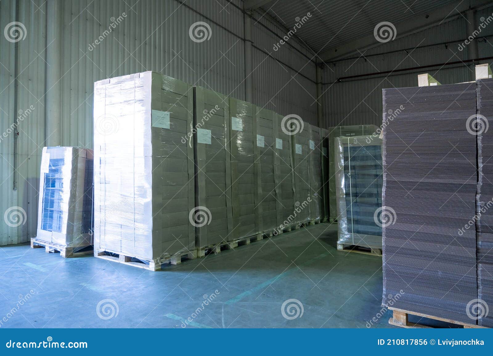 Big Warehouse with Paper Rolls and Printing Material Stock Photo ...