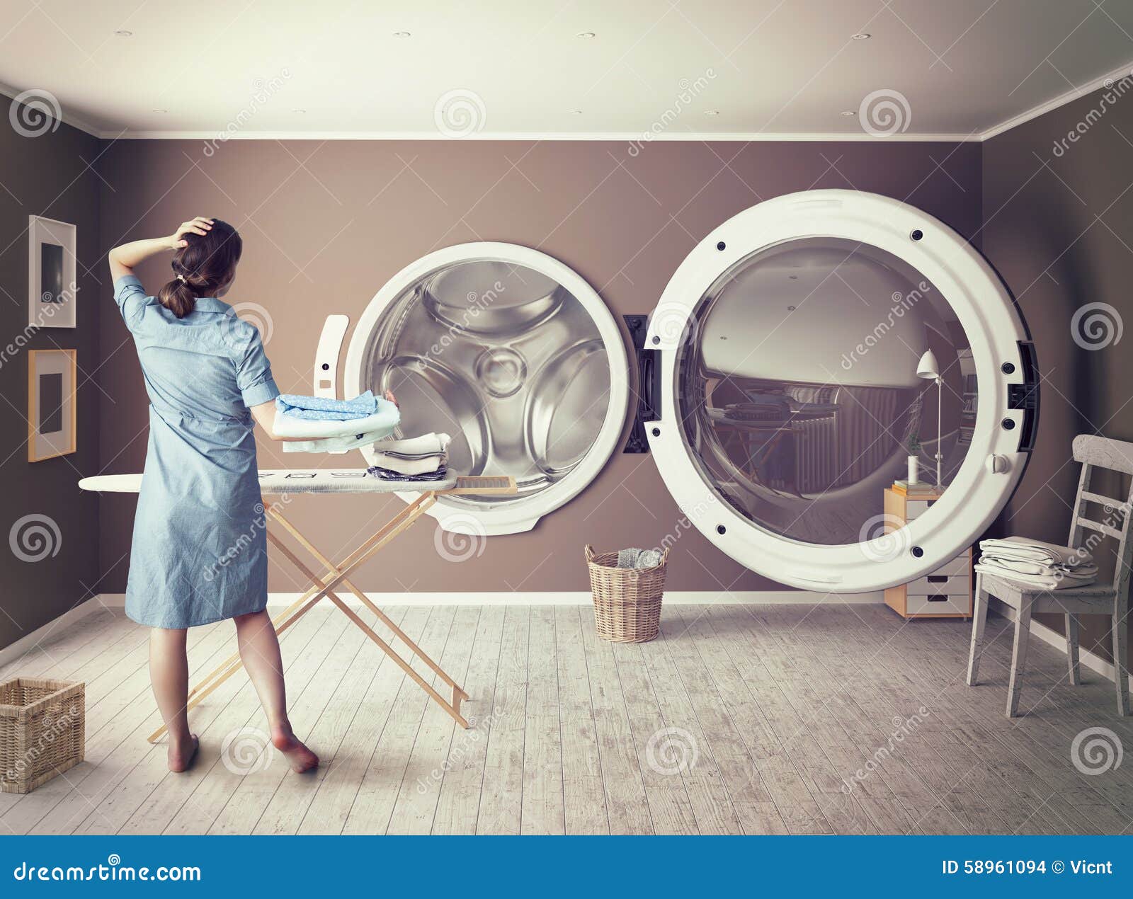 The Big Wash stock illustration. Illustration of clothes - 58961094