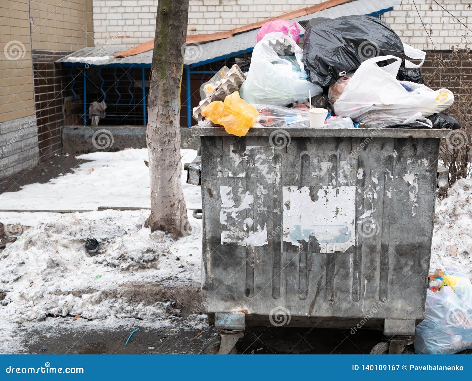 Big Waste City Container Full of Garbage Stock Image - Image of ...