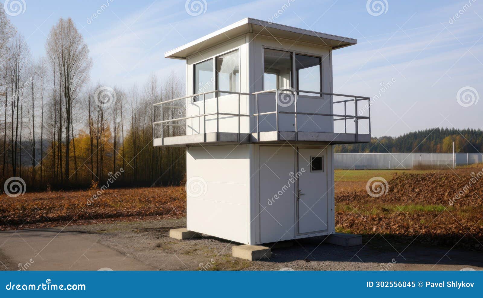 Big Watchtower on Border. Security of Prison, Military Base Stock Image ...