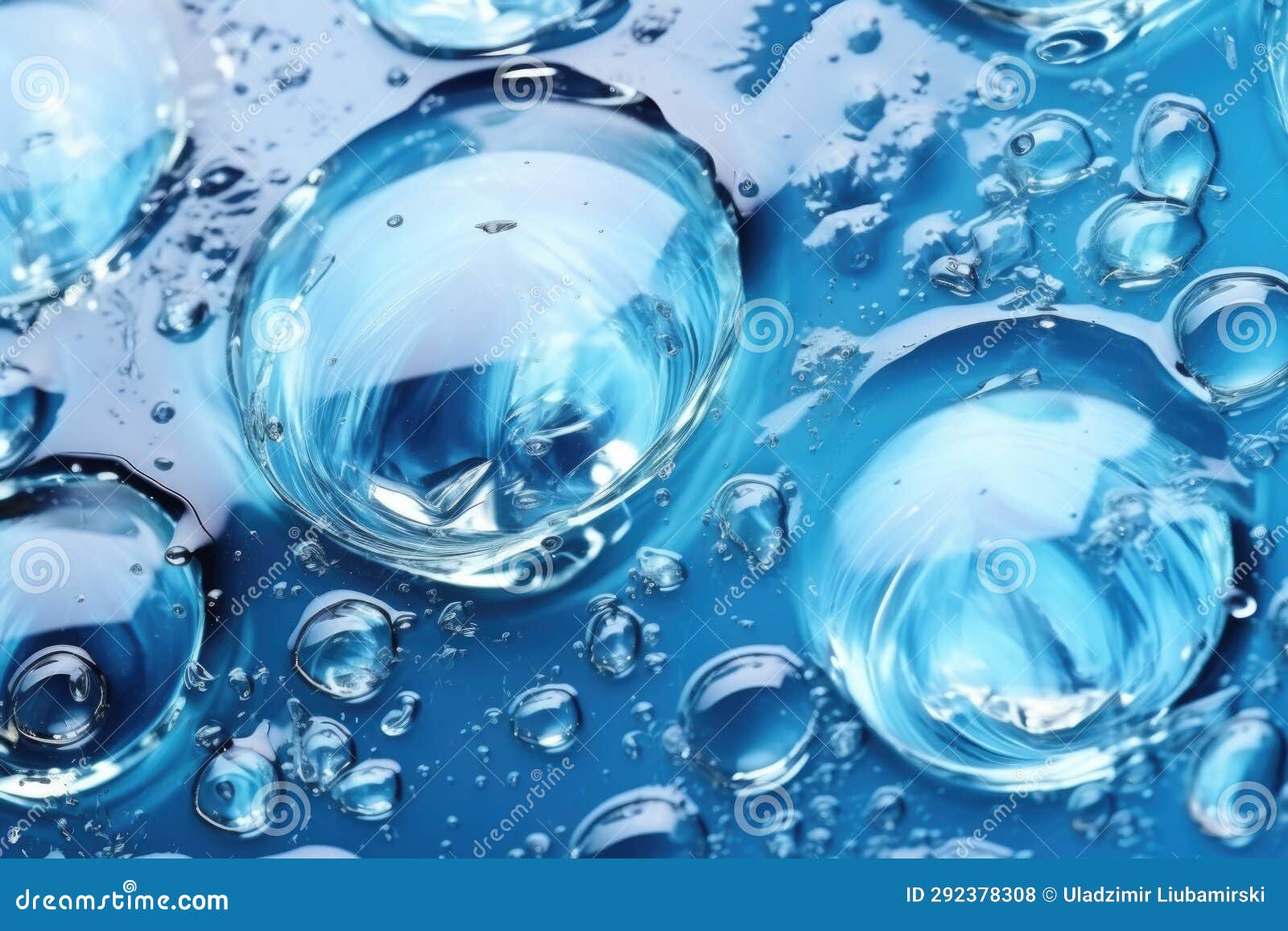 Big Water Drops on Blue Background. Aqua Background Stock Illustration ...