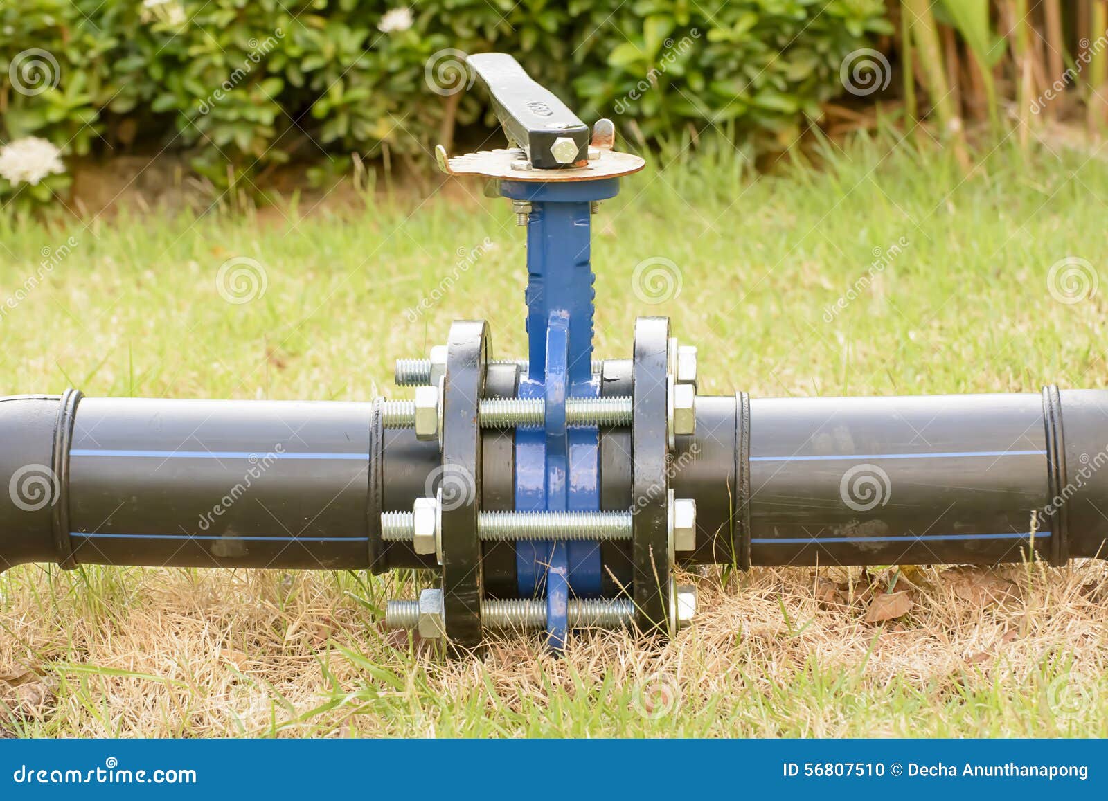 Big water pipe with valve. stock photo. Image of piping - 56807510