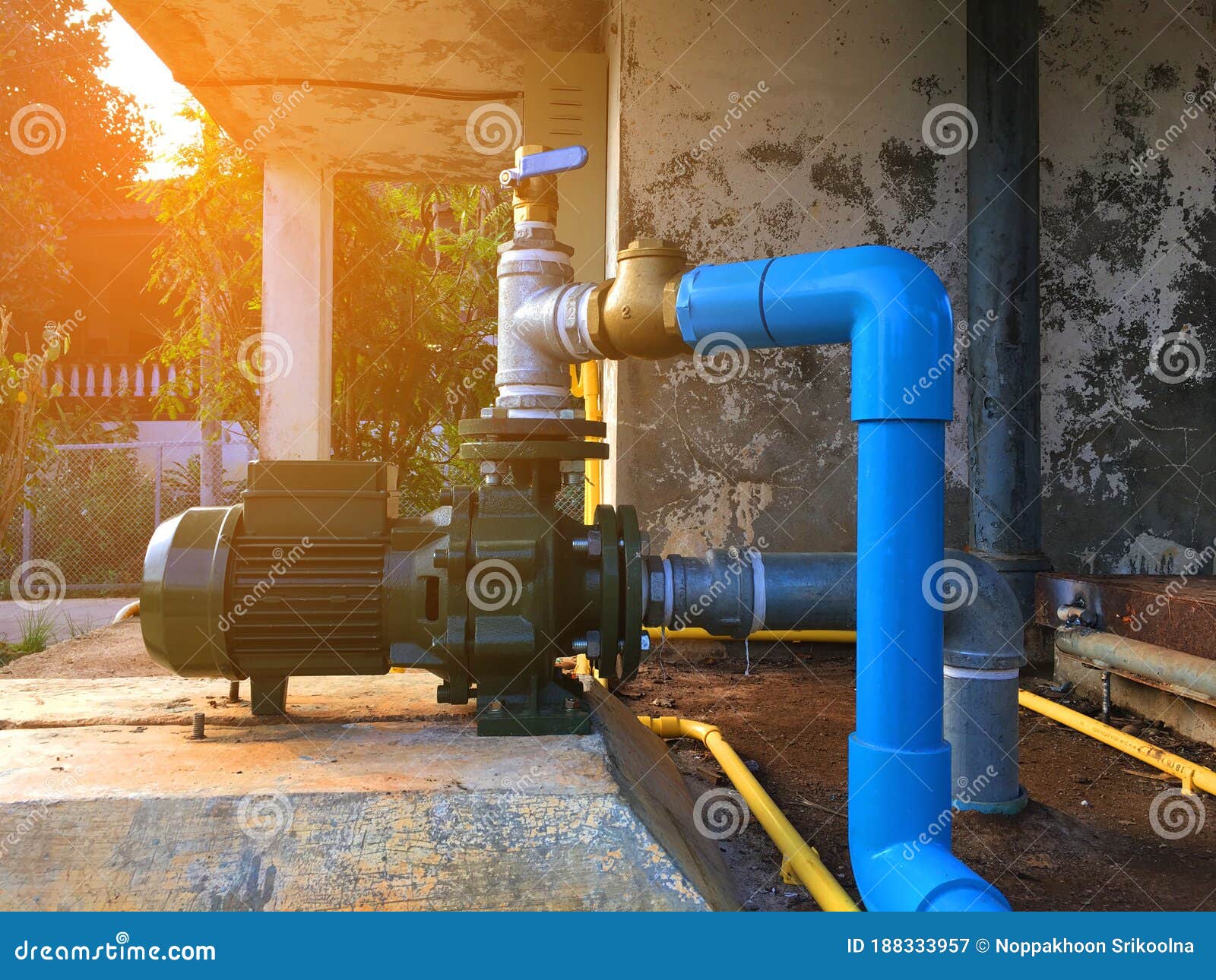 Big Water Pump Motor for Water Supply System of the Village Stock Image ...