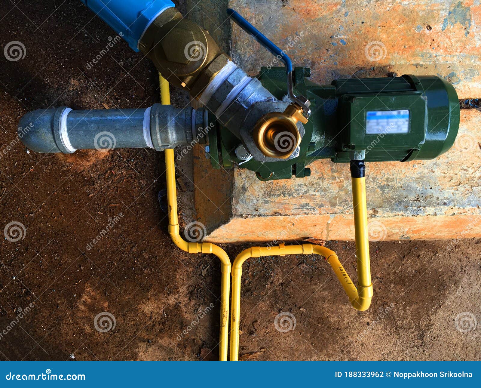 Big Water Pump Motor for Water Supply System of the Village Stock Photo ...