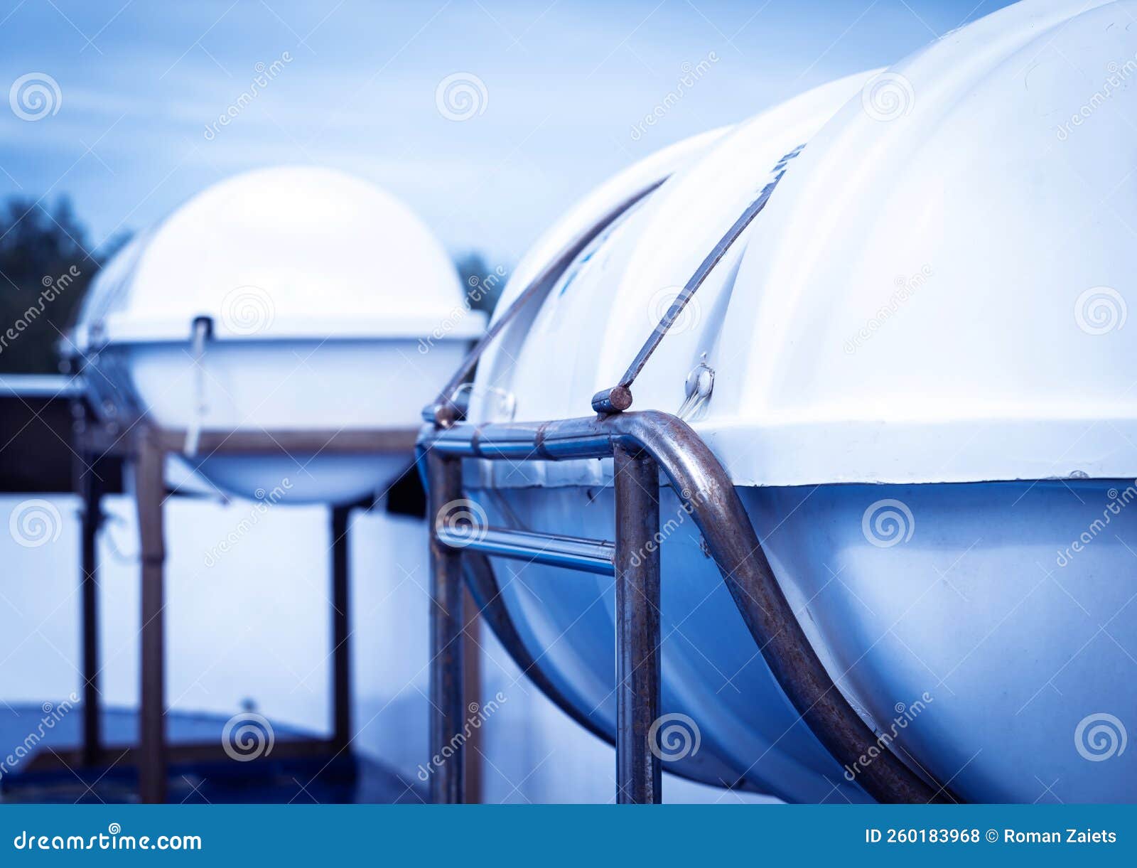 Big Water Tank on Roof Top or Boat Deck Stock Photo - Image of ...