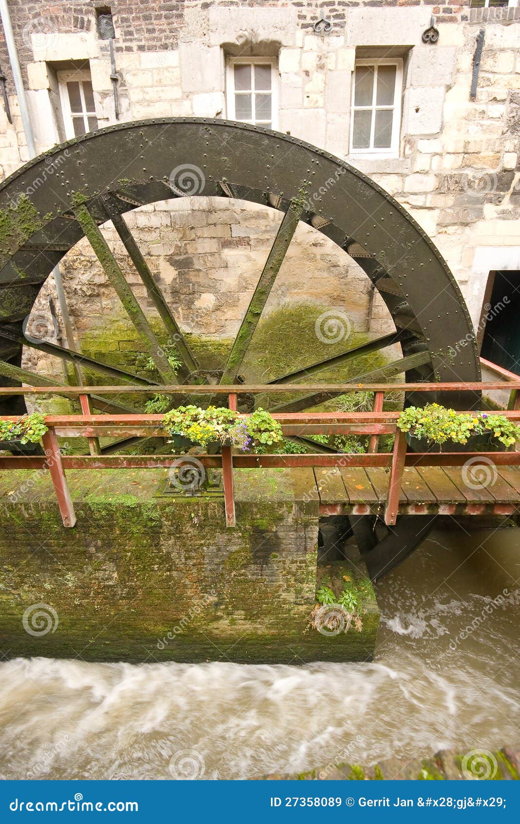 Big water-wheel turning stock image. Image of wonderful - 27358089