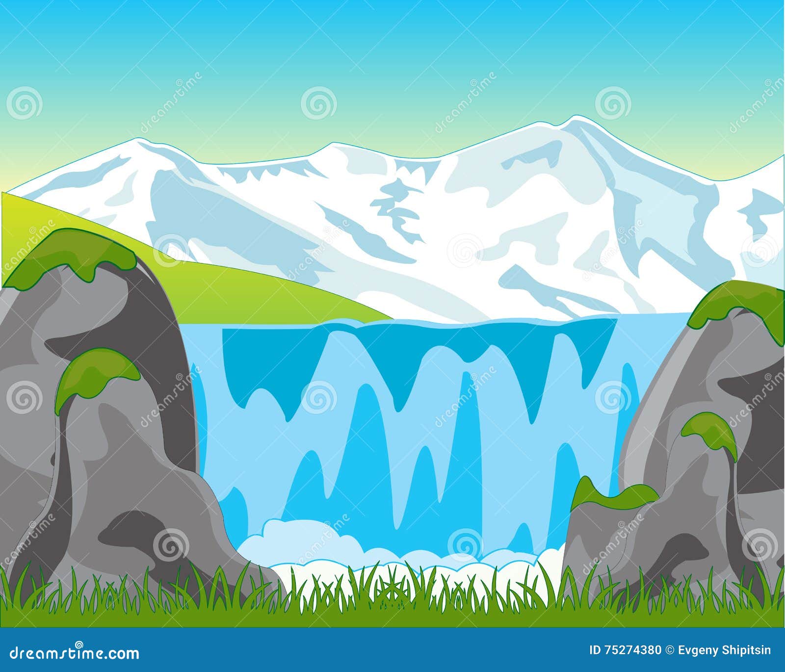 Big Waterfall Stock Illustrations – 355 Big Waterfall Stock ...