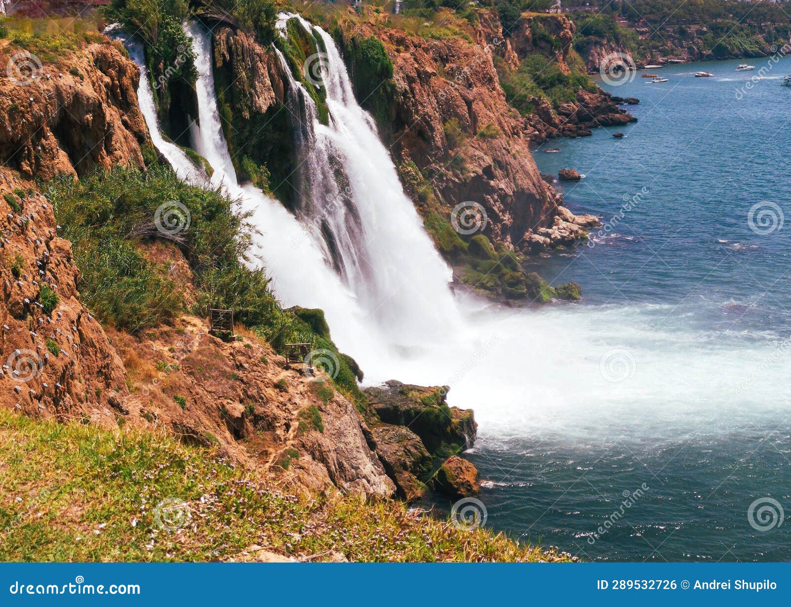 Big Waterfall from the Mountain in Nature Stock Photo - Image of ...