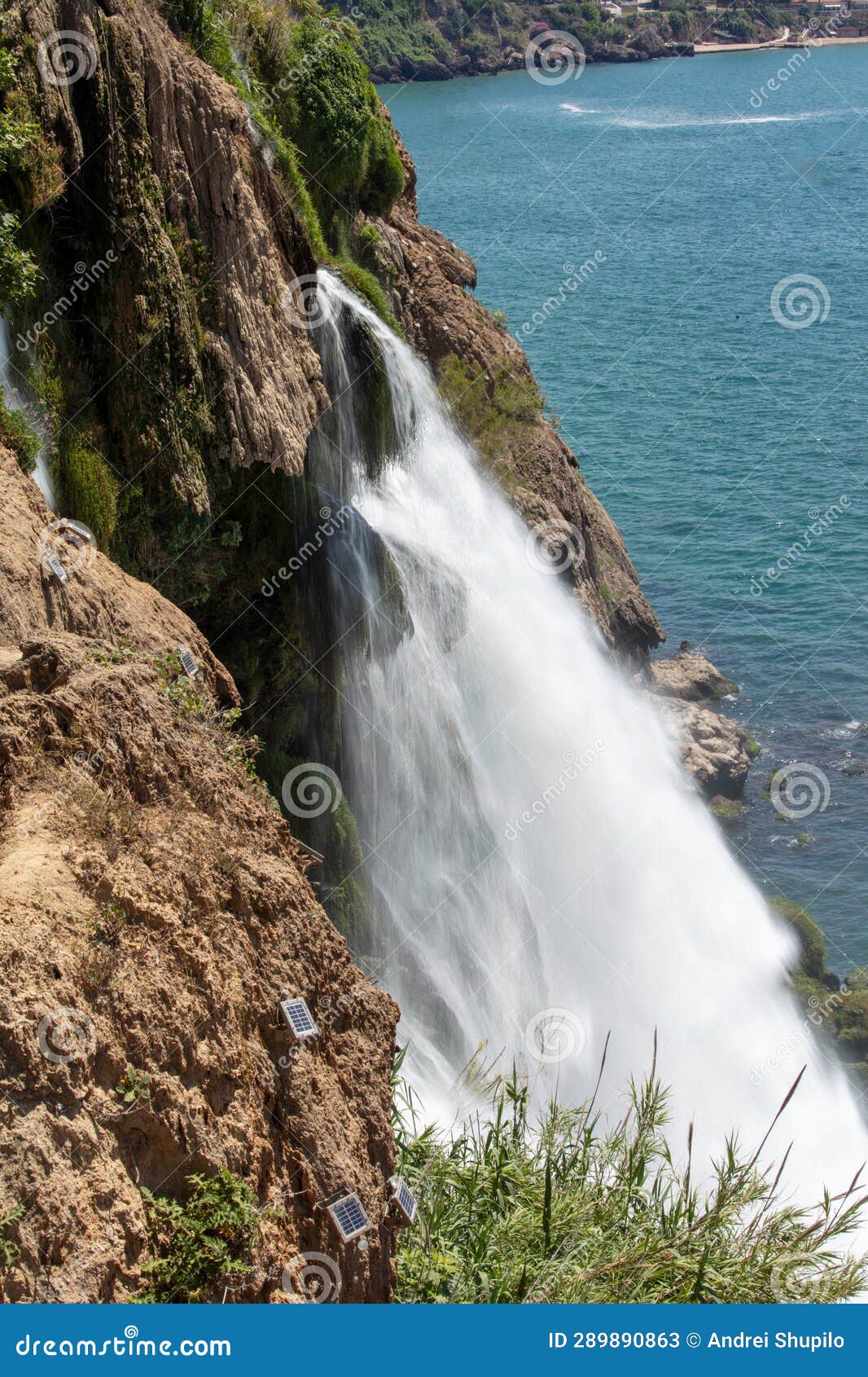 Big Waterfall from the Mountain in Nature Stock Image - Image of ...