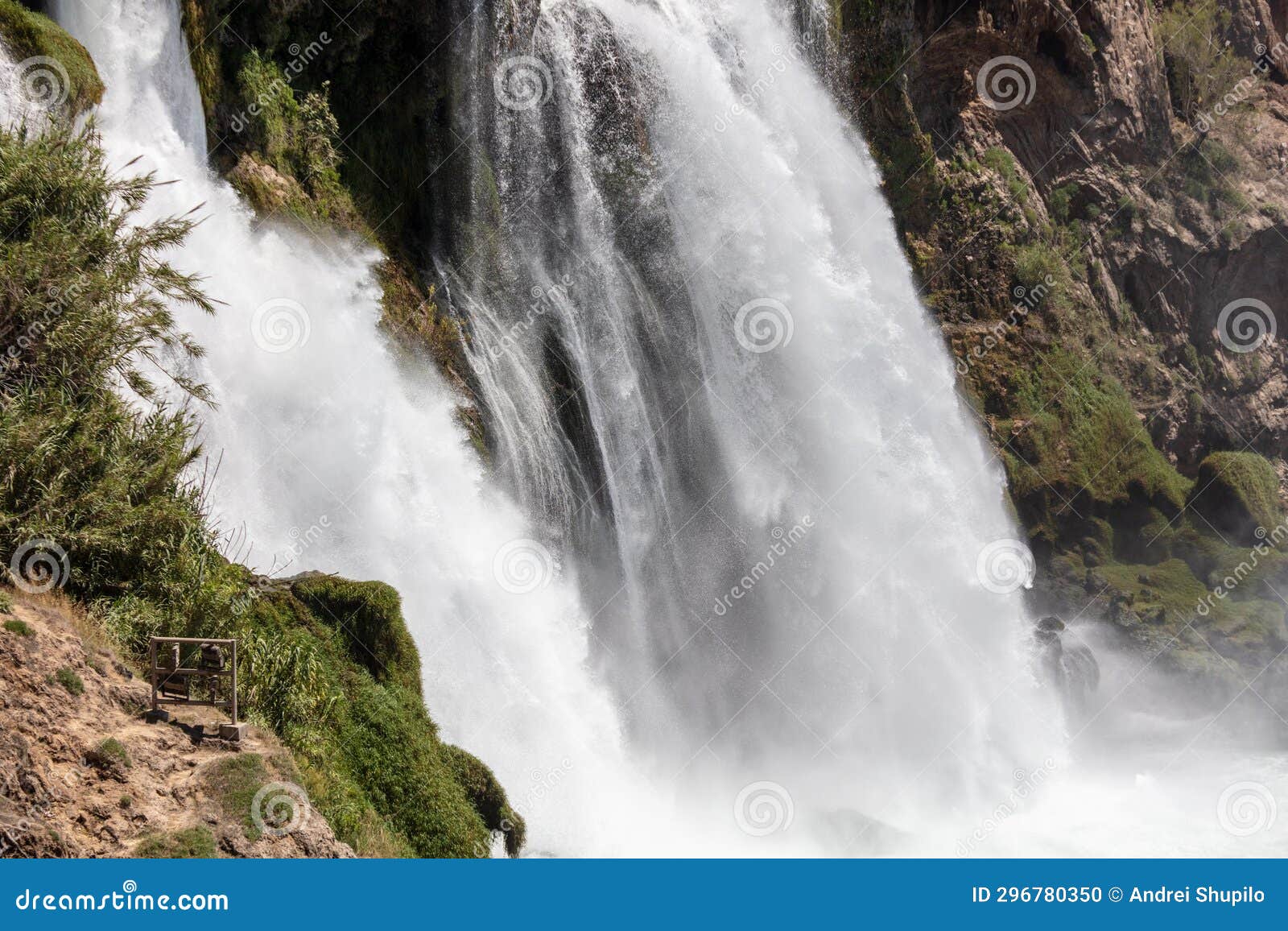 Big Waterfall from the Mountain in Nature Stock Photo - Image of ...