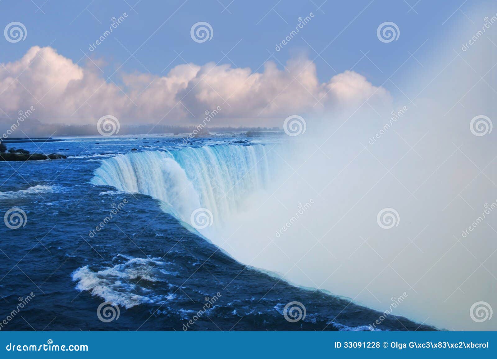 Big waterfall with steam stock photo. Image of beautiful - 33091228