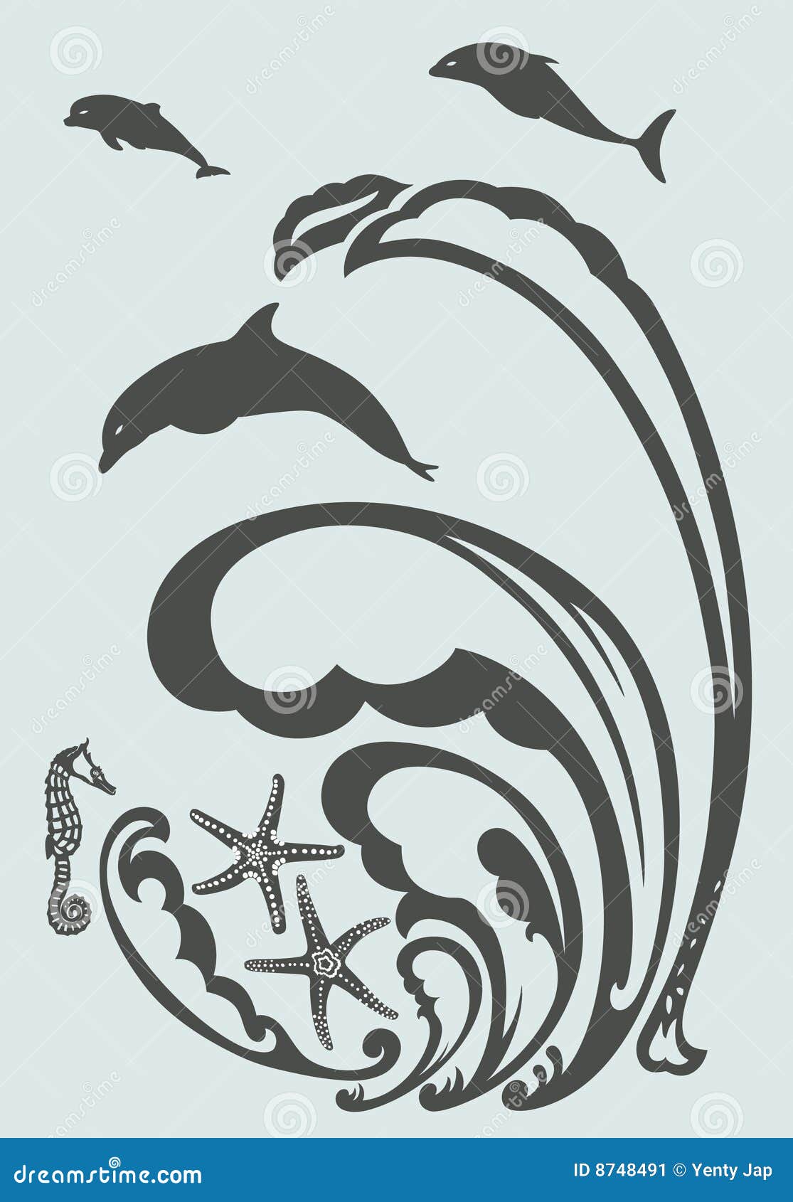 Big wave stock vector. Illustration of animal, elegant - 8748491