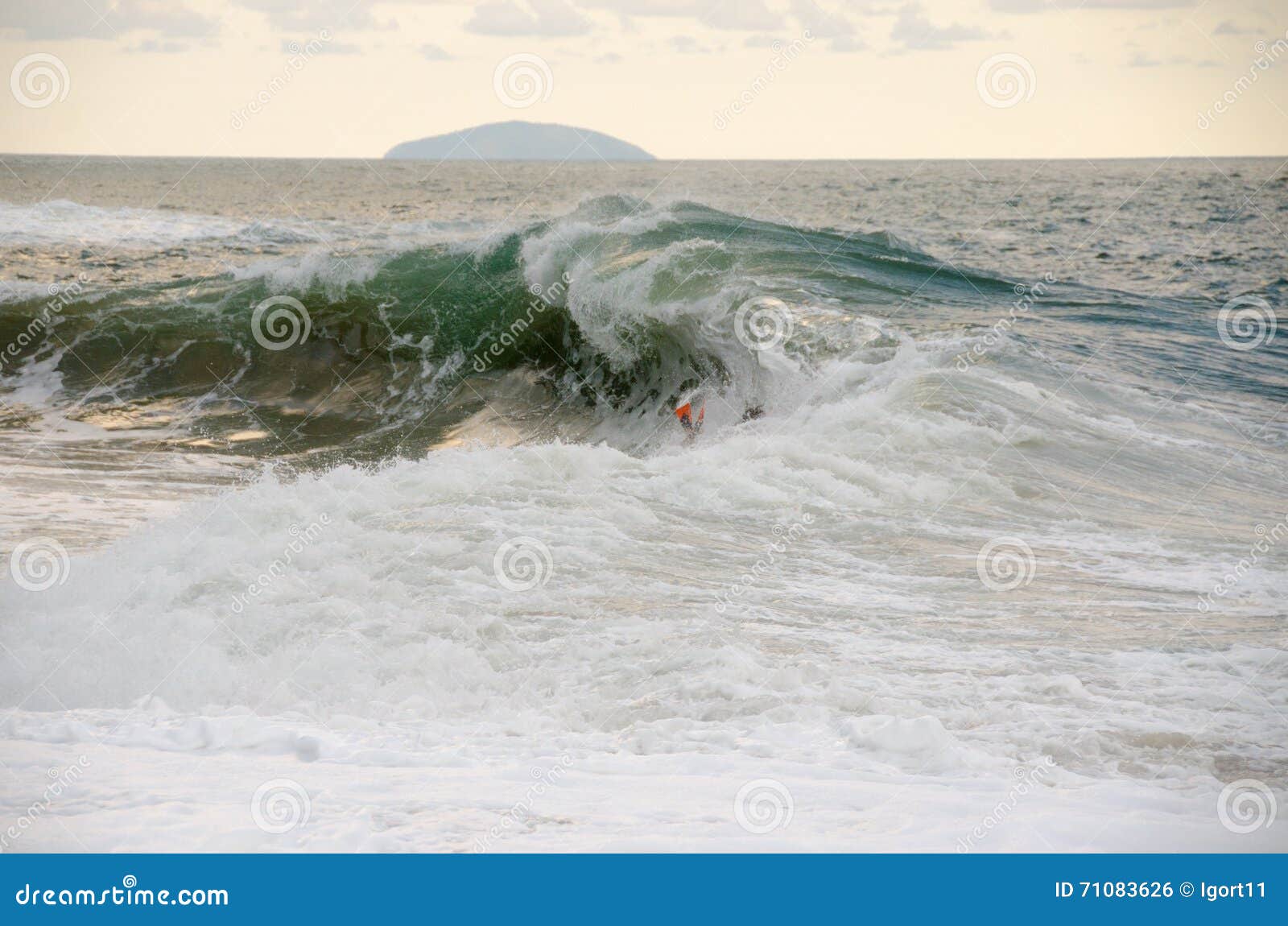 Big Wave Breaking at the Beach Stock Photo - Image of ocean, nature ...