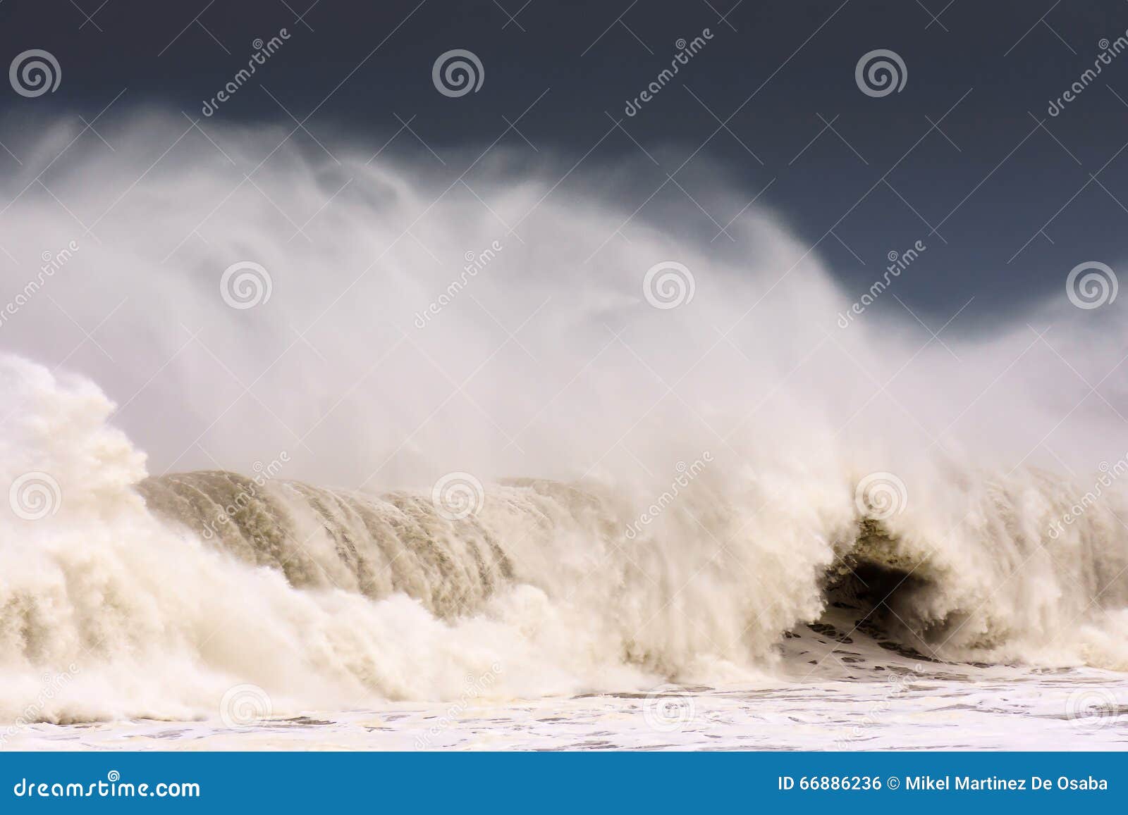 Big Wave Breaking on Windy Day Stock Photo - Image of storm, crash ...