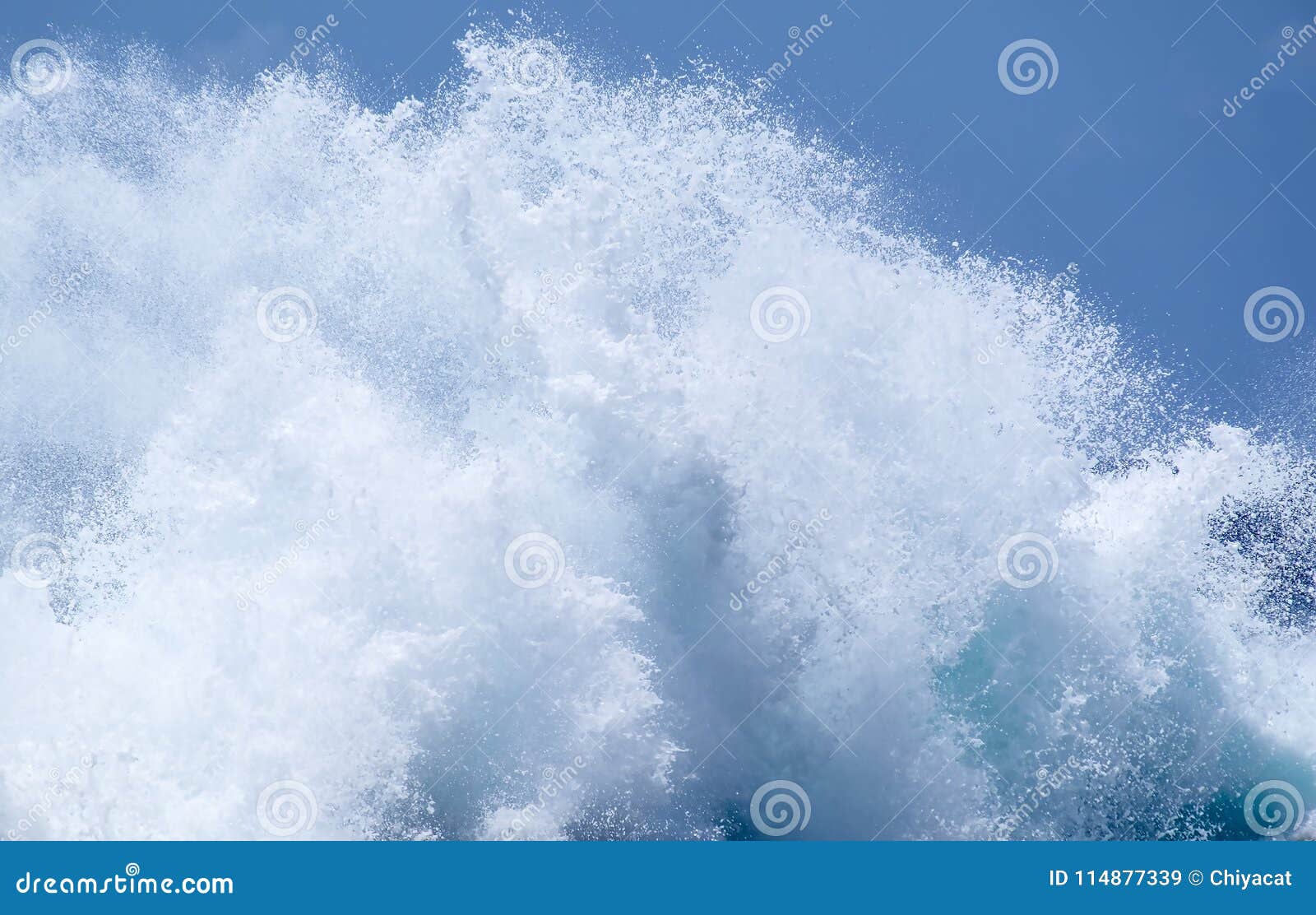 Big Wave Crashing into Seashore Stock Image - Image of seashore, white ...